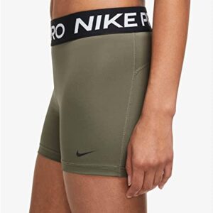 Nike Womens Pro 3" Shorts (Medium Olive/Black/Black, Large)