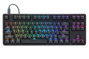 drop signature series mechanical keyboard - tenkeyless tkl (87 key), doubleshot cherry keycaps, tactile holy panda switches, hot-swap, backlit rgb led, usb-c, aluminum frame (classic midnight)