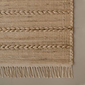 Eco Crave 2x3 Ft Small Jute Natural Area Rug, 100% Hand Woven Rug for Indoor Front Entrance Kitchen & Bathrooms, Non-Slip Low-Pile Floor Carpet, Premium Quality Home Decor.