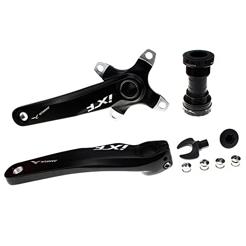 Bike Crank Arm Set Mountain Bike Crank Arm Set 170mm 104 BCD with Bottom Bracket Kit, Single Chainring and Chainring Bolts for MTB BMX Road Bicyle, Compatible with Shimano, FSA, Gaint (Black, 34T)