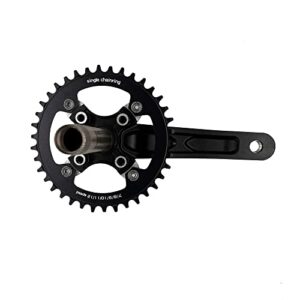 Bike Crank Arm Set Mountain Bike Crank Arm Set 170mm 104 BCD with Bottom Bracket Kit, Single Chainring and Chainring Bolts for MTB BMX Road Bicyle, Compatible with Shimano, FSA, Gaint (Black, 34T)