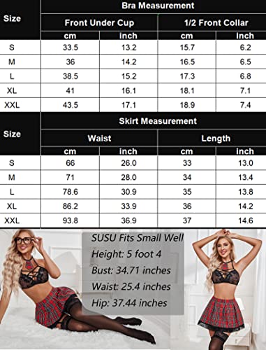 Avidlove Lingerie for Women Sexy Naughty Schoolgirl Costume Cosplay Lingerie Set Roleplay Outfit Set