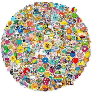 300 pcs cute stickers for kids, water bottle stickers, vinyl aesthetic stickers, waterproof stickers for laptop skateboard scrapbook animal kawaii teacher computer hydroflask, mixed colorful sticker packs for teens girls kids adults.