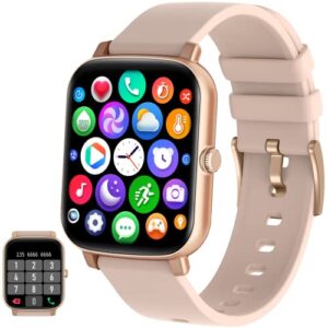 1.7'' phone smart watch answer/make calls, fitness watch with ai control call/text, android smart watch for iphone compatible, full touch smartwatch for women men, heart rate/sleep monitor watch