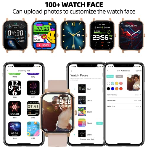 1.7'' Phone Smart Watch Answer/Make Calls, Fitness Watch with AI Control Call/Text, Android Smart Watch for iphone Compatible, Full Touch Smartwatch for Women Men, Heart Rate/Sleep Monitor Watch