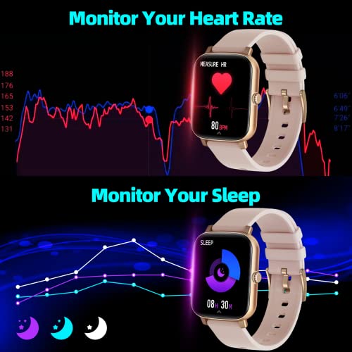 1.7'' Phone Smart Watch Answer/Make Calls, Fitness Watch with AI Control Call/Text, Android Smart Watch for iphone Compatible, Full Touch Smartwatch for Women Men, Heart Rate/Sleep Monitor Watch