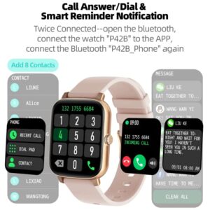 1.7'' Phone Smart Watch Answer/Make Calls, Fitness Watch with AI Control Call/Text, Android Smart Watch for iphone Compatible, Full Touch Smartwatch for Women Men, Heart Rate/Sleep Monitor Watch