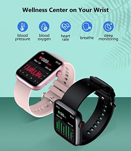 Smart Watch for Men Women with Bluetooth Call Answer/Dail,1.85'' HD Full Touch Screen Fitness Tracker, Smartwatch with Heart Rate Blood Oxygen Blood Pressure Sleep Monitor for Android and iPhone