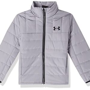 Under Armour Boys' Westward 3-in-1 Jacket, Removable Hood & Liner, Windproof & Water Repellant, Black Gray Block, 6