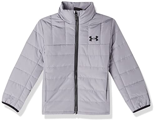 Under Armour Boys' Westward 3-in-1 Jacket, Removable Hood & Liner, Windproof & Water Repellant, Black Gray Block, 6