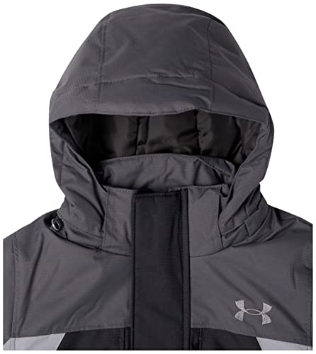 Under Armour Boys' Westward 3-in-1 Jacket, Removable Hood & Liner, Windproof & Water Repellant, Black Gray Block, 6