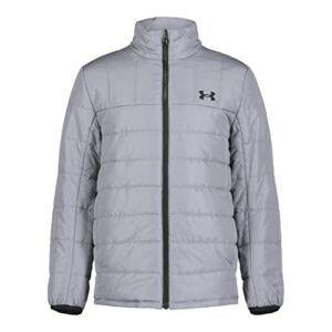 Under Armour Boys' Westward 3-in-1 Jacket, Removable Hood & Liner, Windproof & Water Repellant, Black Gray Block, 6