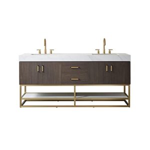 vinnova toledo bathroom vanity, 72 inches, dark walnut