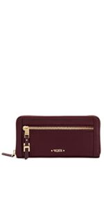 tumi - voyageur zip-around continental wallet - card holder for women - beetroot