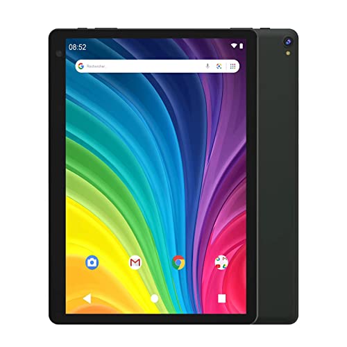 Android Tablet, 10 inch Tablets, 2GB+32GB Computer Tablet Support 512GB Expand, 2MP + 8MP Camera, IPS Screen, WiFi, Bluetooth, 6000mAh, Google GMS Certified Tableta Black