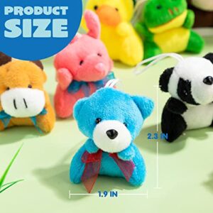 JOYIN 36 Pack Mini Animal Plush Toy Assortment (36 Units 3" Each),Bulk Stuffed Animals Party Favors for Kids, Small Animals Plush Keychain Decoration, Carnival Prizes