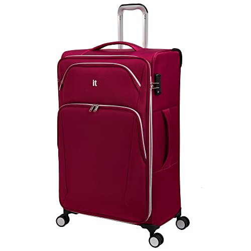 it luggage Expectant 32" Softside Checked 8 Wheel Expandable Spinner, Red