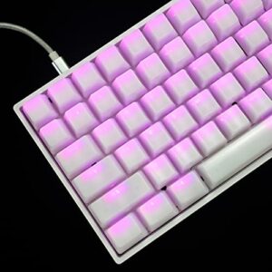 YMDK 120 Keys ABS ANSI ISO 1.5mm Blank Milk Fog OEM Profile Shine Through Keycap for MX Mechanical Keyboard RGB GK61 96 84 68 108 87