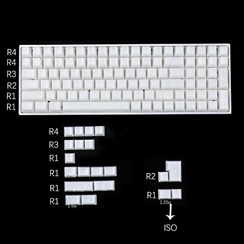 YMDK 120 Keys ABS ANSI ISO 1.5mm Blank Milk Fog OEM Profile Shine Through Keycap for MX Mechanical Keyboard RGB GK61 96 84 68 108 87