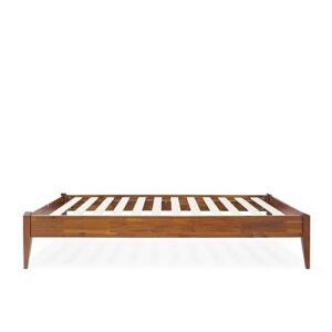 Bme Dinkee 15 Inch Signature Bed Frame Without Headboard - Modern & Minimalist Style with Acacia Wood - 12 Strong Wood Slat Support - Easy Assembly - No Box Spring Needed - Caramel, Twin