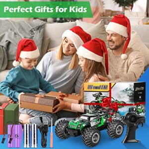 Rcjoyou RC Cars,All Terrain Remote Control Car,2WD 2.4 GHz Off Road High Speed 20 Km/h RC Monster Truck Racing Cars with LED Headlight and Two Batteries, Xmas Gifts for Kid and Adults