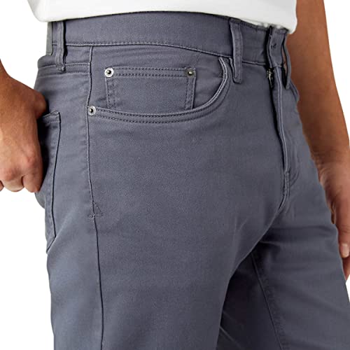 IZOD Mens Mid-Weight Comfort Stretch Knit Denim 5 Pocket Pant (32W x 34L, Gray)