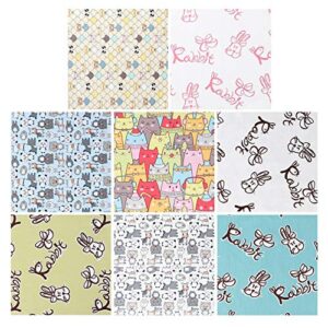 milisten floral sheets x 50cm animals cotton fabric bundles fat quarters animal pattern printed fabric squares precut fabric scraps sewing patchwork for quilting diy scrapbooking 8pcs floral bedding