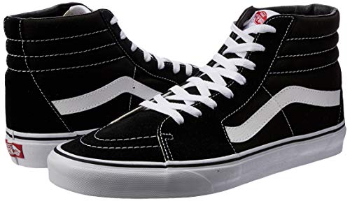 Vans Sk8-Hi Black White Skate VN-0D5IB8C Mens, 9 Women/7.5 Men