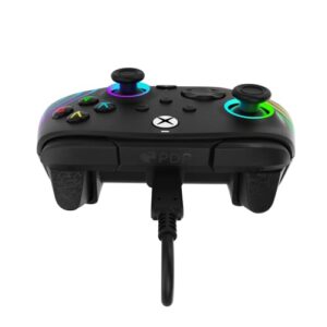 PDP Afterglow Wave Wired LED Controller for Xbox Series X|S/Xbox One/PC, RGB Lights, Customizable/App Supported - Black