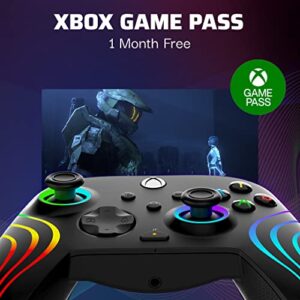 PDP Afterglow Wave Wired LED Controller for Xbox Series X|S/Xbox One/PC, RGB Lights, Customizable/App Supported - Black