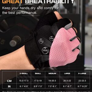 Sunnex Gym Gloves for Women, Workout Gloves Women, Fingerless Gloves for Weightlifting, Lightweight Breathable Fitness Gloves, Sports Gloves for Training Lifting Weight Cycling Climbing Rowing