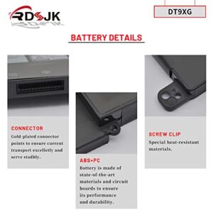 DT9XG Laptop Battery for Dell Alienware Area-51m R1 R2 ALWA51M-D1968W D1969PW D1733B D1969DB D1968B D1746W D1735DB D1733PB D1766W D1748DW D1748DB D1746B D1766PB D1741DB Series 07PWKV 0KJYFY 11.4V 90Wh