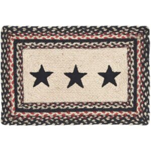 for farmhouse red black star braided jute table mat candle doily 15" seasonal ornaments home décor