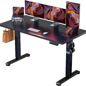 ErGear Height Adjustable Electric Standing Desk, 55 x 28 Inches Sit Stand up Desk, Memory Computer Home Office Desk (Black)