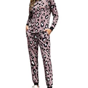 Ekouaer Pajamas Womens Cotton Knit Lounge Set Long Sleeve Top and Pants 2 Piece Loungewear Outfits with Pockets