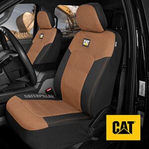 Cat® MeshFlex Automotive Seat Covers for Cars Trucks and SUVs (Set of 2) – Beige Car Seat Covers for Front Seats, Truck Seat Protectors with Comfortable Mesh Back, Auto Interior Covers