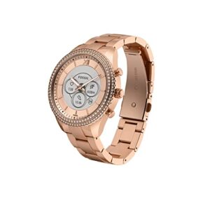 fossil stella gen 6 hybrid 40mm stainless steel smart watch, color: rose gold (model: ftw7063)