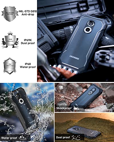 DOOGEE Android 12 Rugged Smartphone - 2022 S61 Rugged Phone - 20MP Night Vision Camera - 6GB+64GB - IP68 Waterproof Unlocked Cell Phone Outdoor- 5180mAh Battery - 6.0" IPS HD- Dual SIM 4G (Frosted)