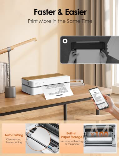 iDPRT A4 Thermal Printer, Future800 Inkless Printer, 300dpi Resolution 4ips Fast A4 Paper Printer with Auto Cutting, 100 Sheets Capacity, Compact Design, Support WiFi App Wireless or USB Connection