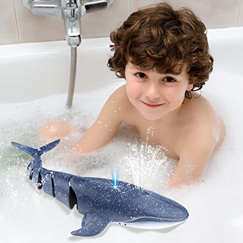 New Upgrade Pool Toys Remote Control Whale Shark Toys Outdoor RC Boat Water Toys for Kids Age 8-12 , 6+ Year Old Boys & Girls (2 x Batteries)