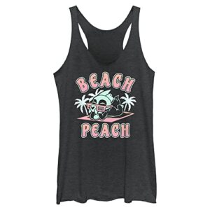 disney owl house beach peach women's racerback tank top, black heather, large