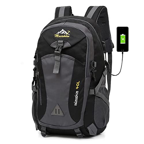 MQUN Hiking Backpack Waterproof Travel Backpacks Men Outdoor Camping Sport Men Backpack Women Climbing Travel Bags (grey)