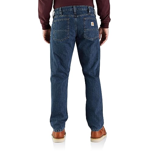 Carhartt Men's Relaxed Fit Flannel-Lined 5-Pocket Jean, Canal, 32 x 32