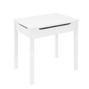 amazon basics wood lift-top kids rectangular study desk, white