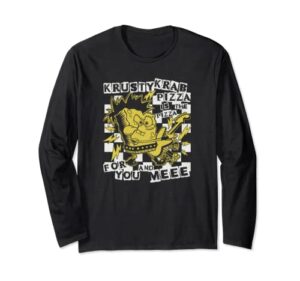 spongebob squarepants punk bob krusty krab pizza long sleeve t-shirt