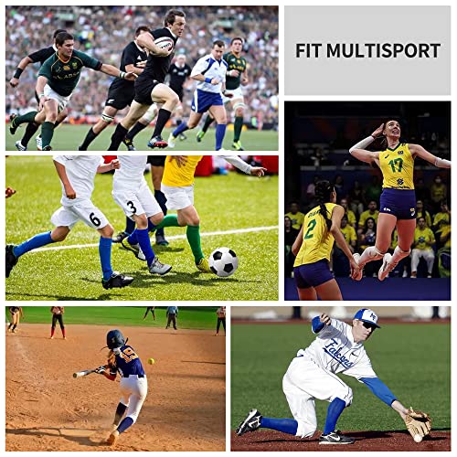 GRAPMKTG 3 Pack Softball Soccer Baseball Socks for Youth Men and Women Football Knee High Socks for Kids Adult Tube Socks for Boys Girls White Medium