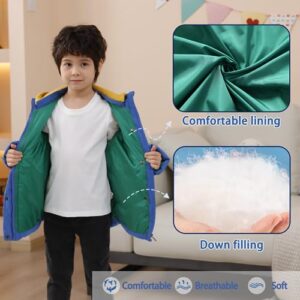 XIFAMNIY Kids Thicken Hooded Jacket Warm Winter Coat Windproof Outwear for Boys Padded Jacket Cool Casual 5-10T