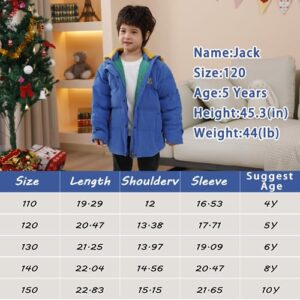 XIFAMNIY Kids Thicken Hooded Jacket Warm Winter Coat Windproof Outwear for Boys Padded Jacket Cool Casual 5-10T