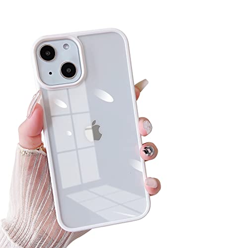 ZTOFERA Compatible with iPhone 13 Case Clear, Anti-Scratch Crystal Transparent Shockproof Protective Case for iPhone 13 - White