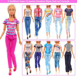 BARWA 10 Sets Doll Clothes Including 3 Sequins Dresses 3 Fashion Floral Dresses 4 Casual Outfits Tops and Pants for 11.5 inch Girl Dolls…